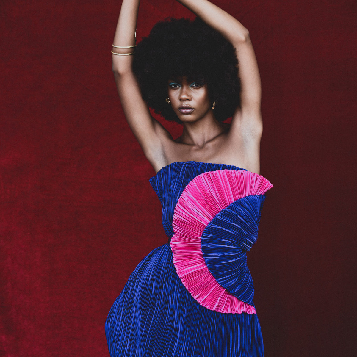Tulla sculpted pleated stretch peau de soie mini – Atelier Ndigo